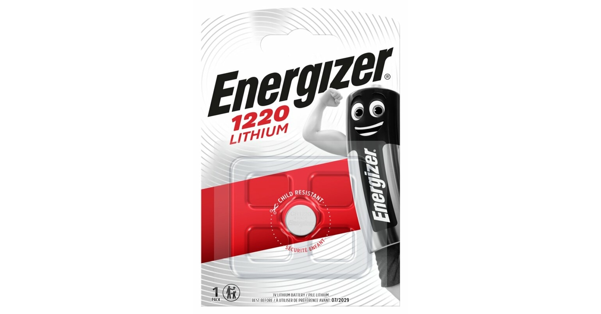 1 pile CR1220 Energizer lithium 3V - Piles - Batteries/Piles Energizer - energy01